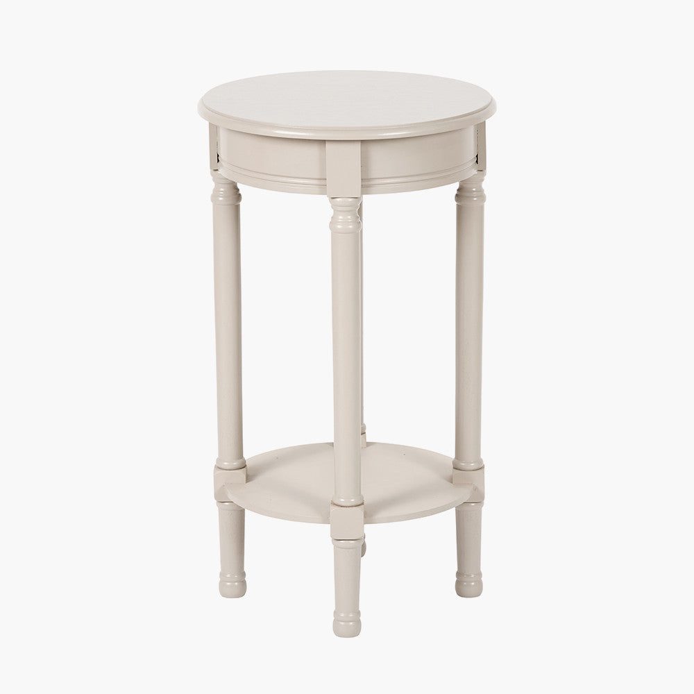 Heritage Putty Round Pine Wood Table – The Loft Home